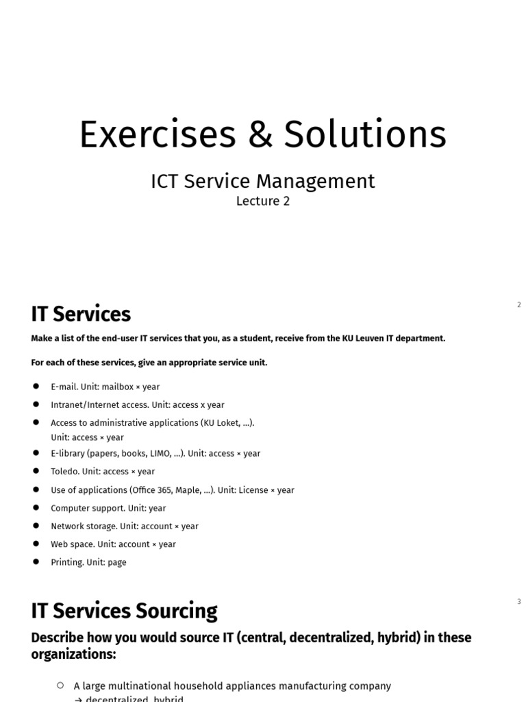 Exercises Lecture 2 - Solutions | PDF