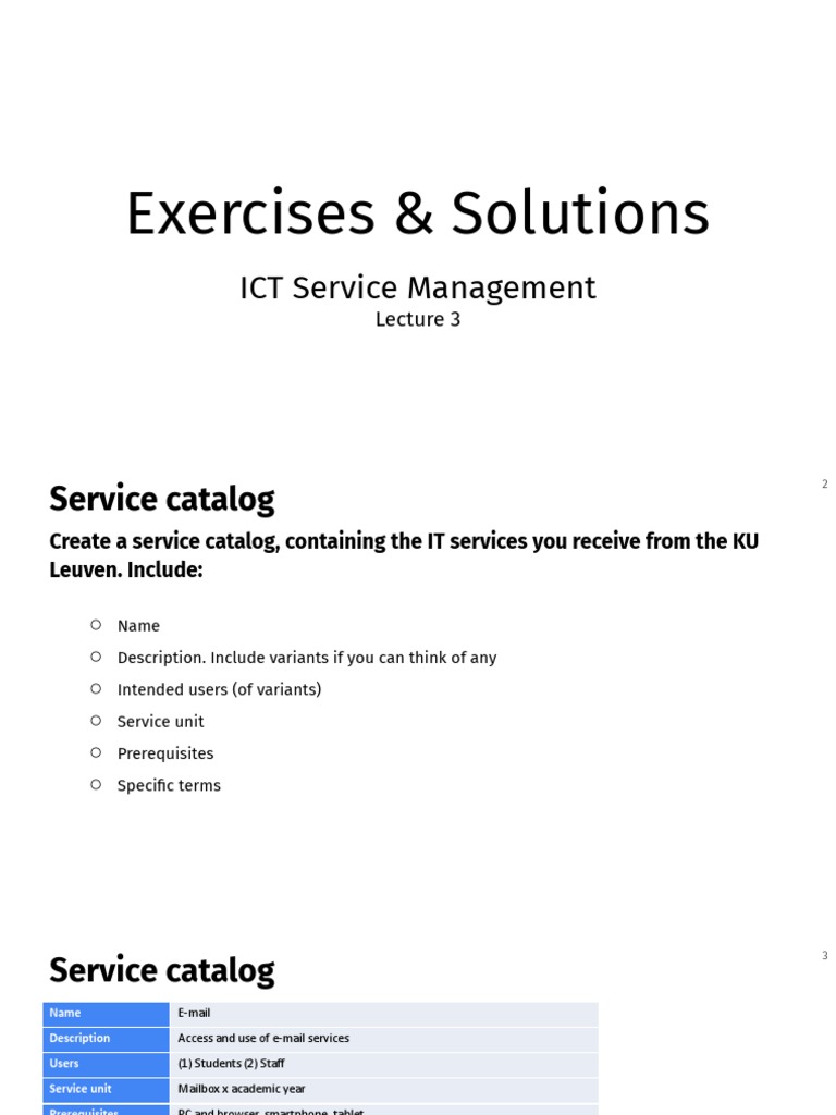 Exercises Lecture 3 - Solutions | PDF