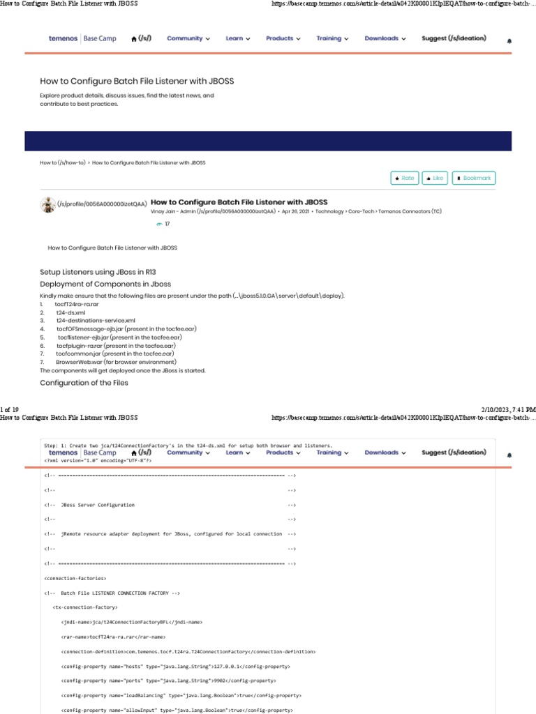 Configure Batch File Listener in JBoss | PDF