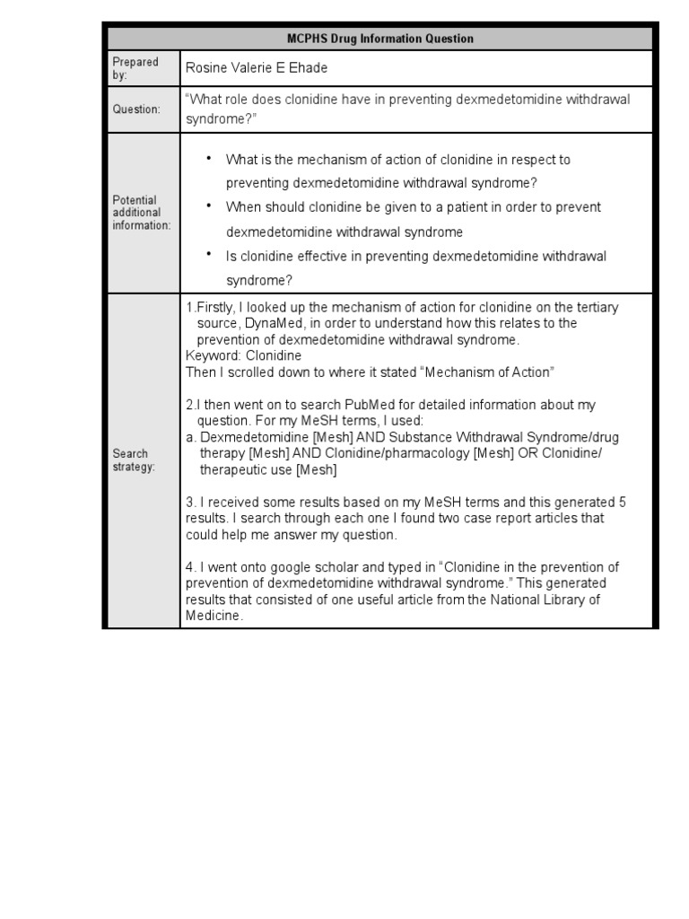MCPHS Drug Information Question | PDF | Clinical Medicine | Medicine