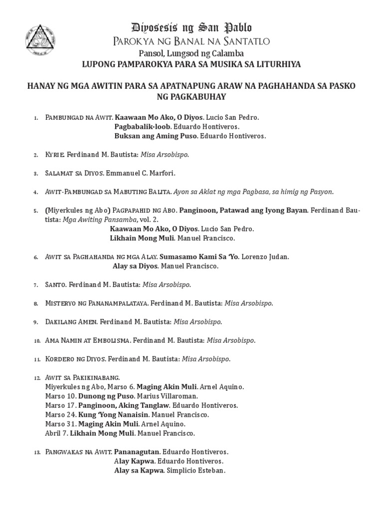 Parokya NG Banal Na Santatlo | PDF