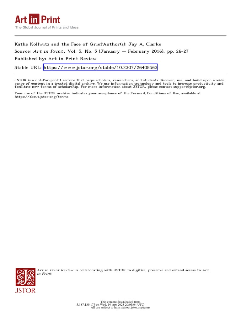 Käthe Kollwitz and The Face of Grief | PDF | Publishing | Printmaking