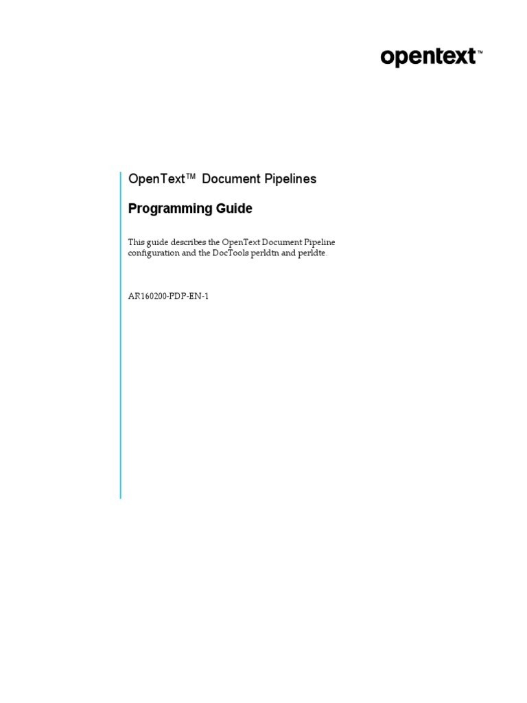OpenText Document Pipelines 16.2 - Programming Guide English | PDF | Computer File | Queue ...