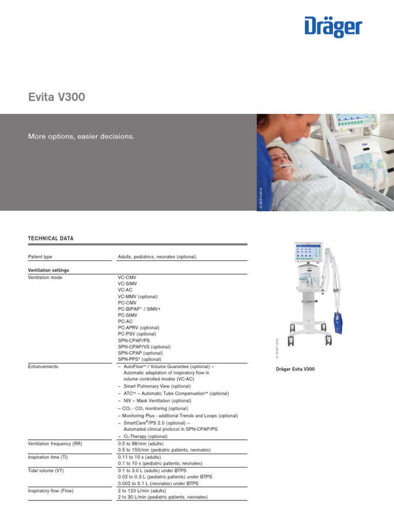 Evita V300 en | PDF | Breathing | Pulmonology