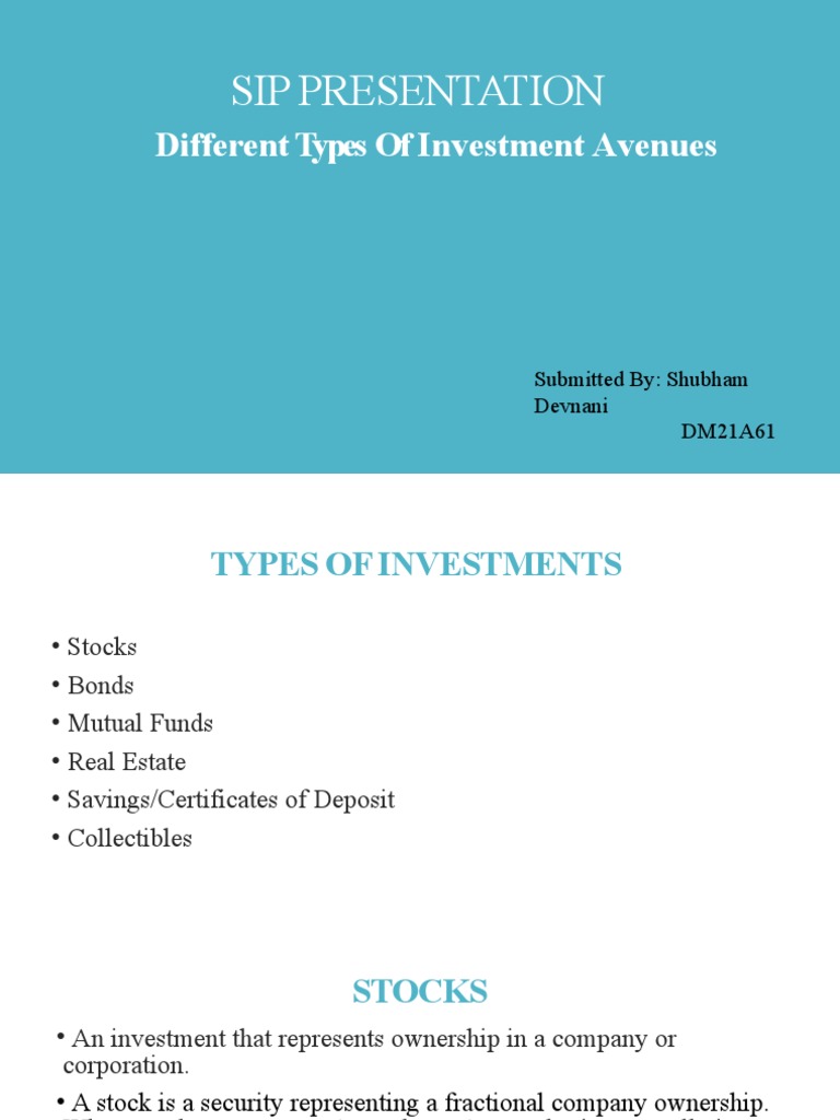 Sip Presentation | Download Free PDF | Investing | Stocks