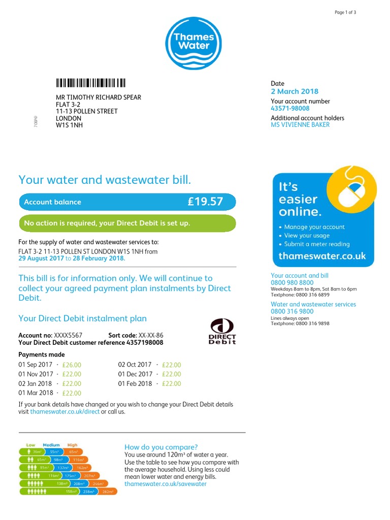 Uk Water Bill P1 | PDF | Debit Card | Corporate Jargon