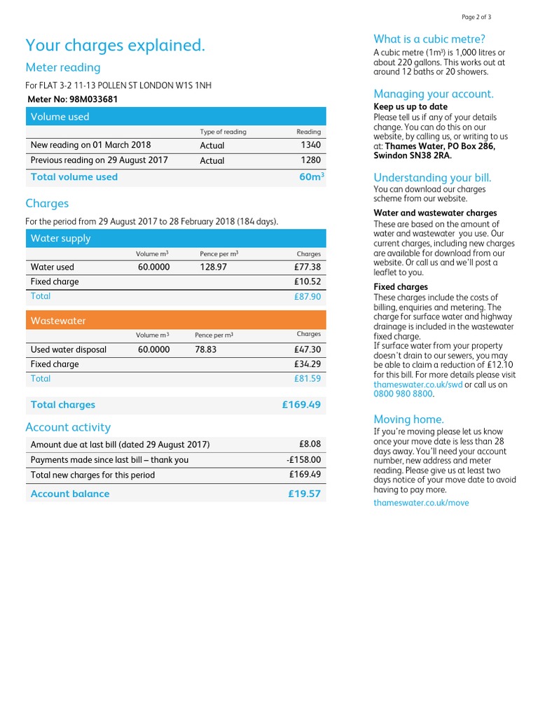 Uk Water Bill P2 | PDF | Volume | Water