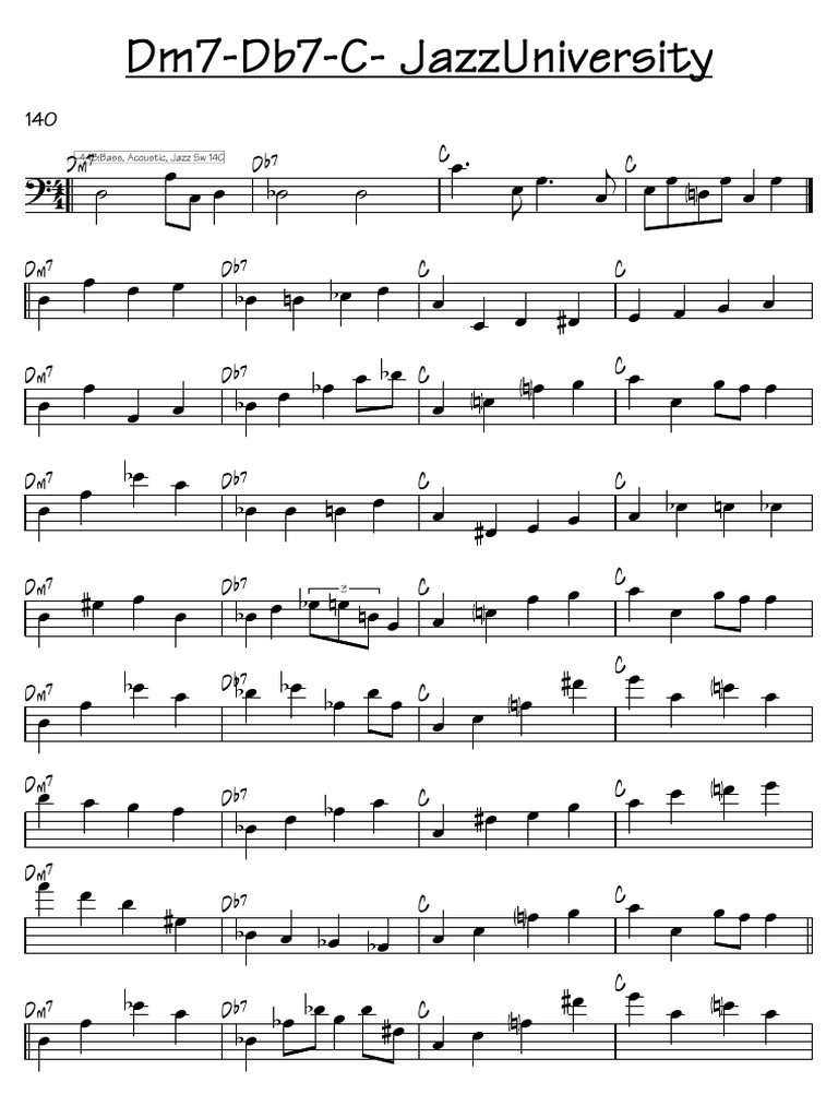 PDF-PROGRESION-Dm7-Db7-C - Bass PDF | PDF