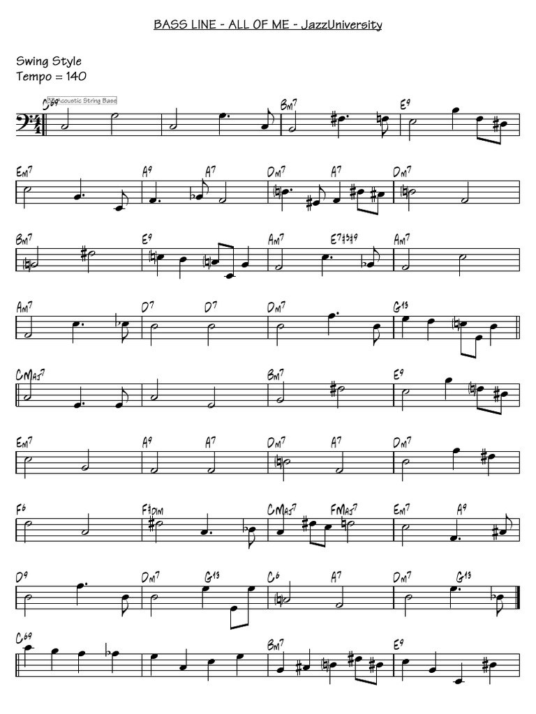 Pdf-Bassline-All of Me | PDF
