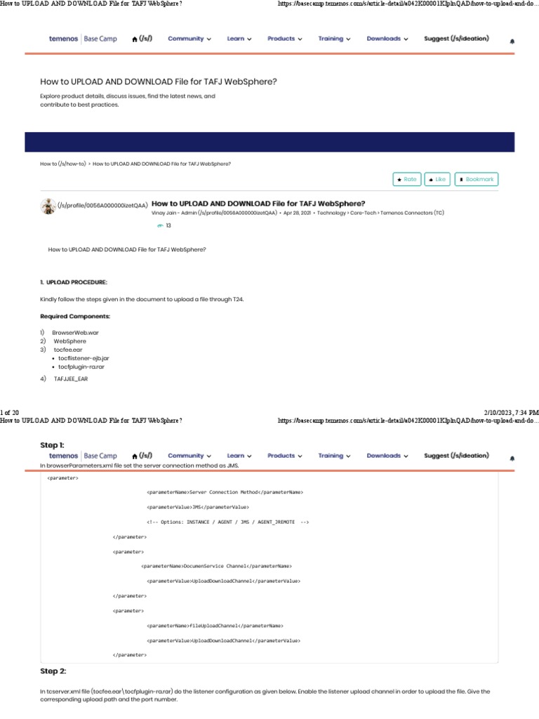 How To Upload and Download File For Tafj Websphere? | PDF | Computer Engineering | Network ...