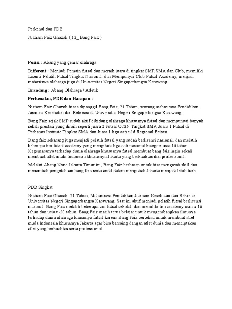 13 - Bang Faiz - PDB | PDF