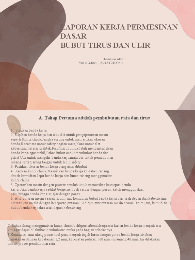 Teknik Bubut Tirus dan Ulir | PDF