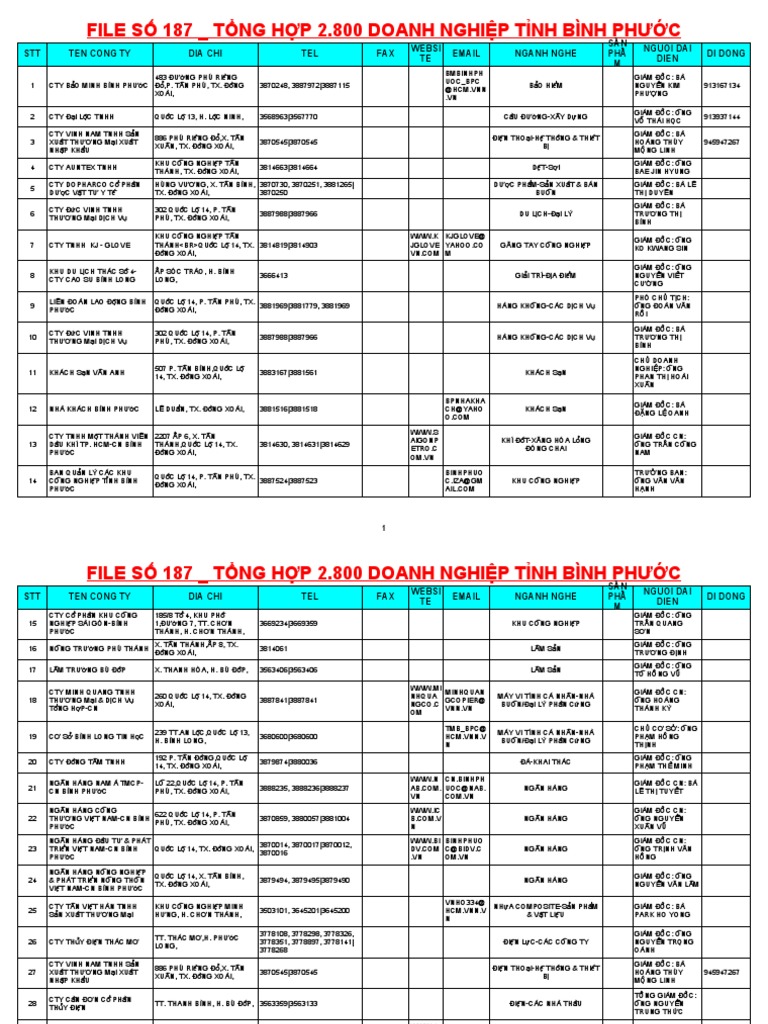 187 - DS DN Binh Phuoc | PDF