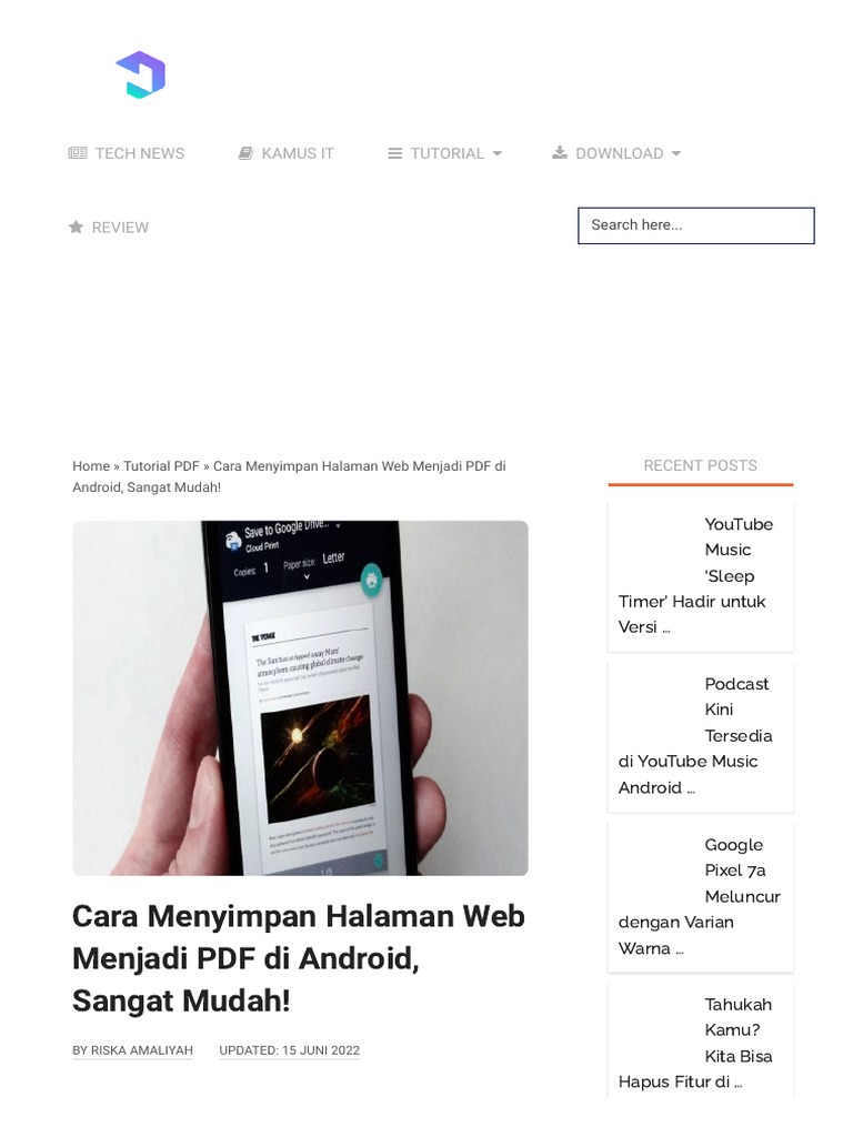 Cara Menyimpan Halaman Web Menjadi PDF Di Android - Nesabamedia | PDF