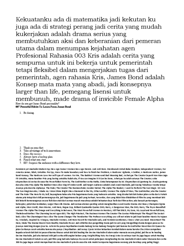 The Handsome Alpha Female in Me, Mature Imagination Only Penuh Pembunuha, Kekerasan, Dan Adegan ...