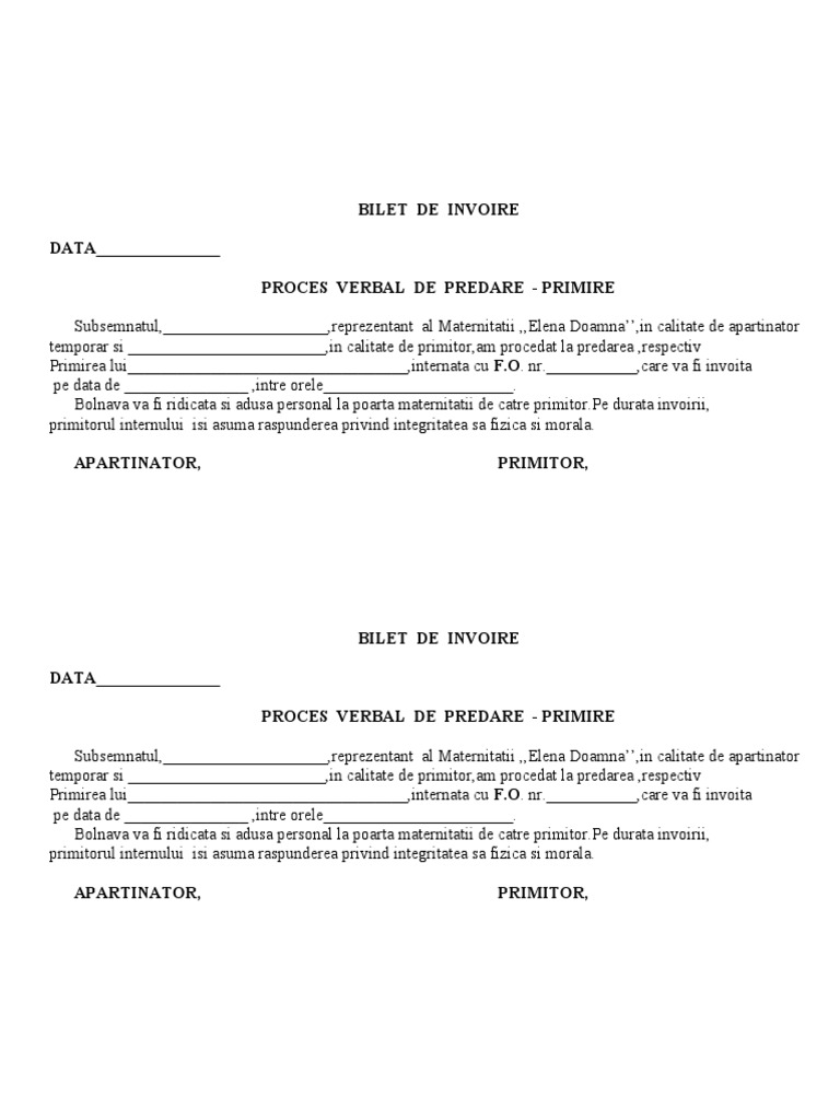 Bilet de Invoire | PDF