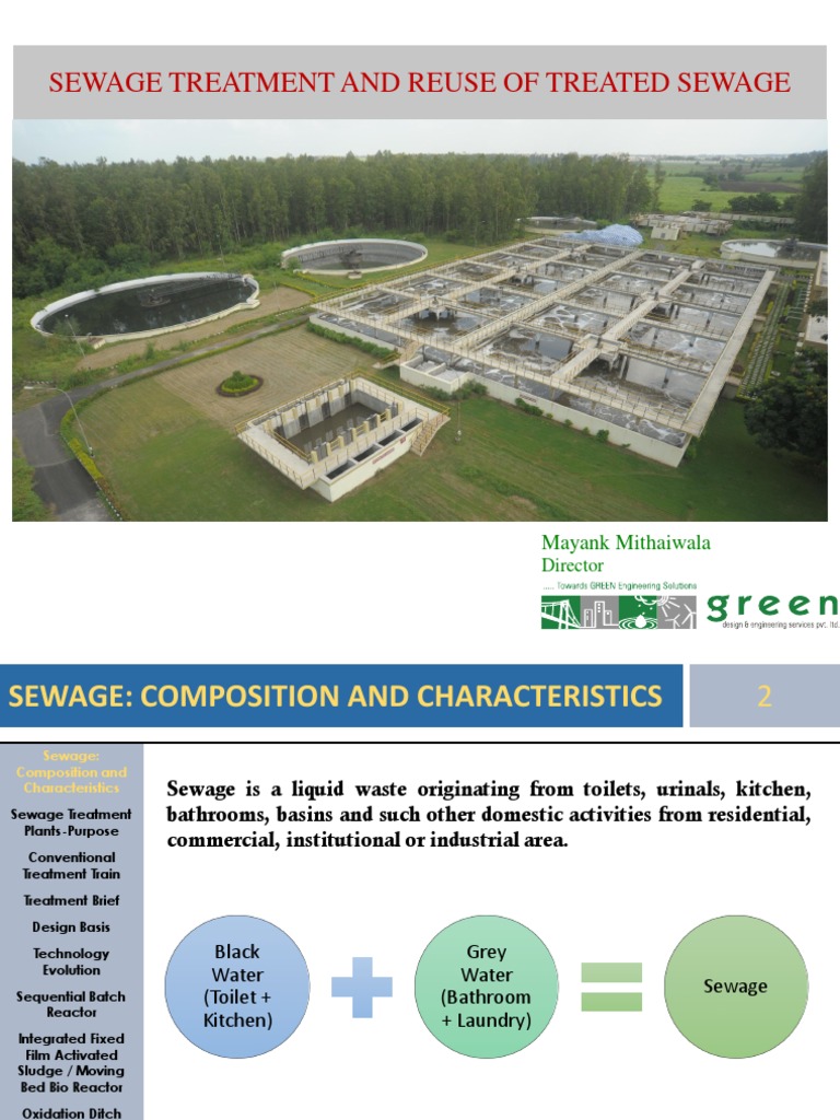 Sewage Treatment and Reuse of Treated Sewage | PDF | Sewage Treatment ...