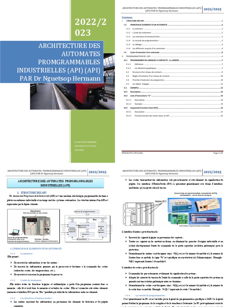 Les Automatismes Industrielles (Api) | PDF | Langage de programmation | Entrée/Sortie