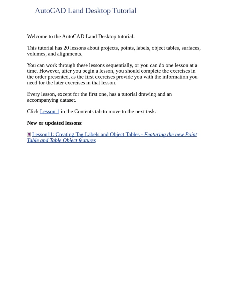 Autocad Land Desktop Tutorial: Lesson 1 | PDF | Computer File | Auto Cad