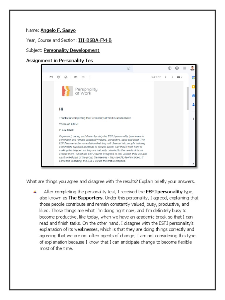 Personality Test | PDF