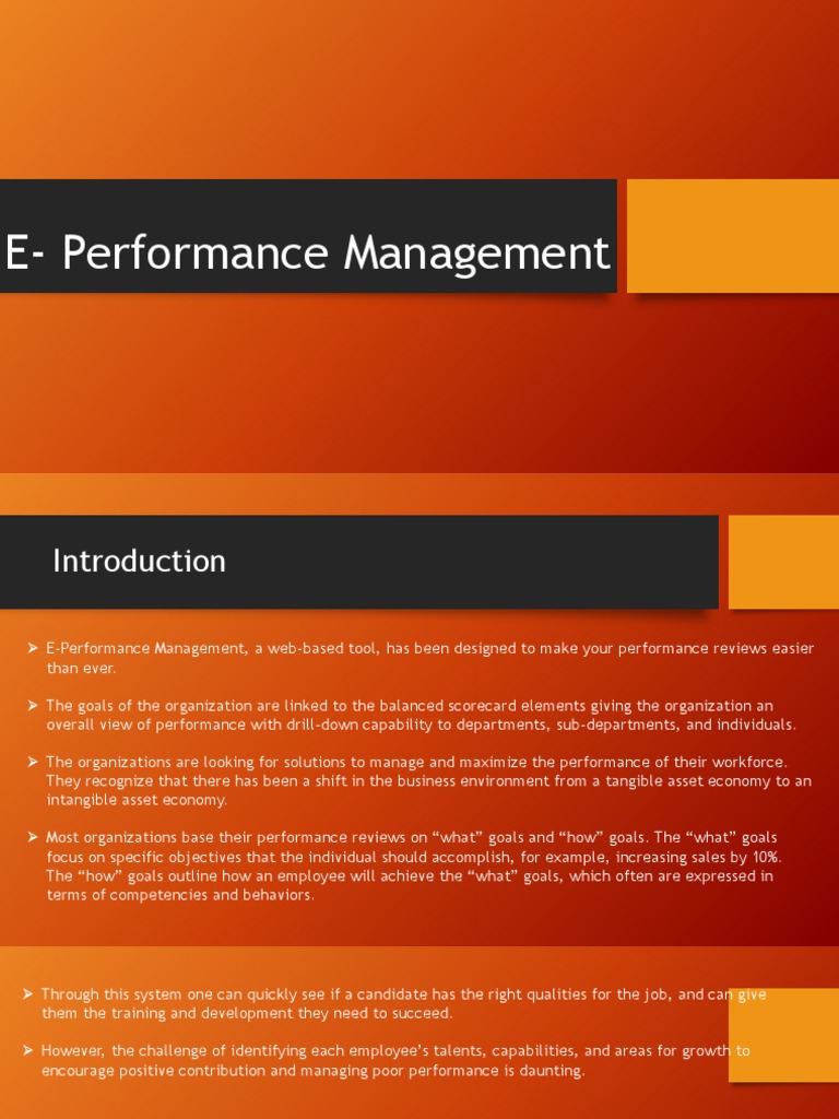 E - Performance Management | PDF | Performance Management | Goal