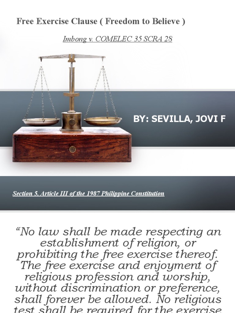 Free Exercise Clause | PDF | Free Exercise Clause | Establishment Clause