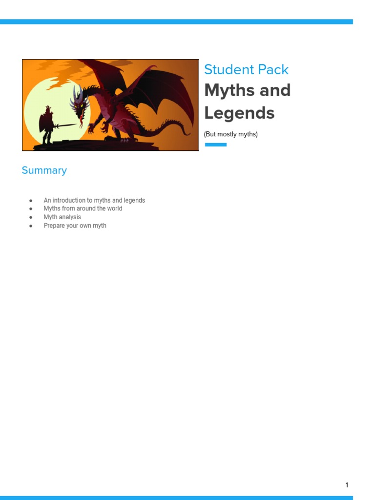 Myths and Legends: Student Pack | PDF