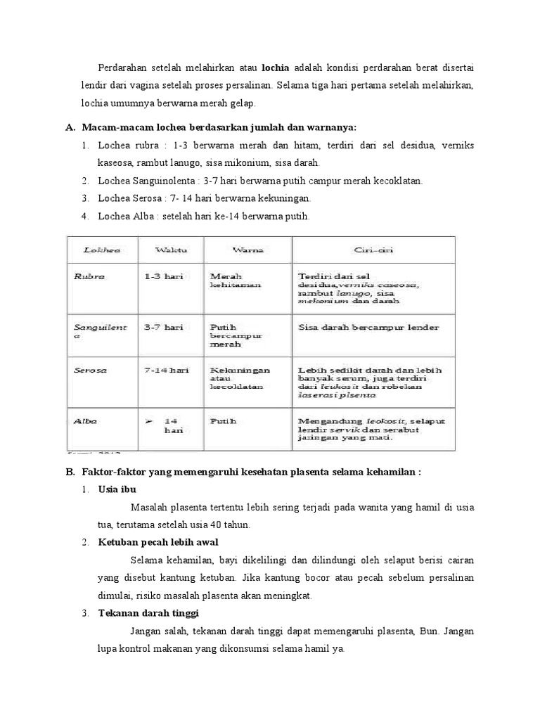 Lochea Dan Plasenta | PDF