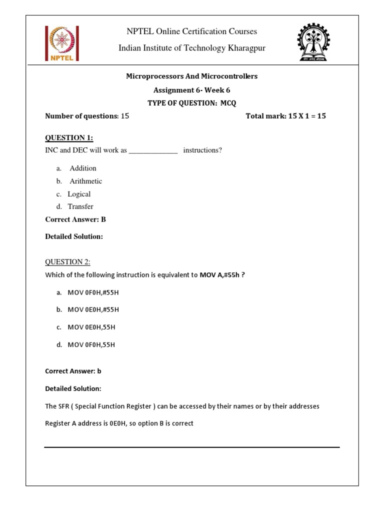 Assignment 6 Solution | PDF | Computer Hardware | Computer Architecture Assignment 6 Solution | PDF | Computer Hardware | Computer Architecture