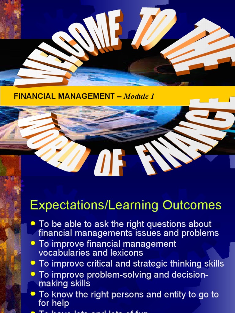 FINANCIAL MANAGEMENT MODULE 1 6 1st Meeting | PDF | Capital Asset ...