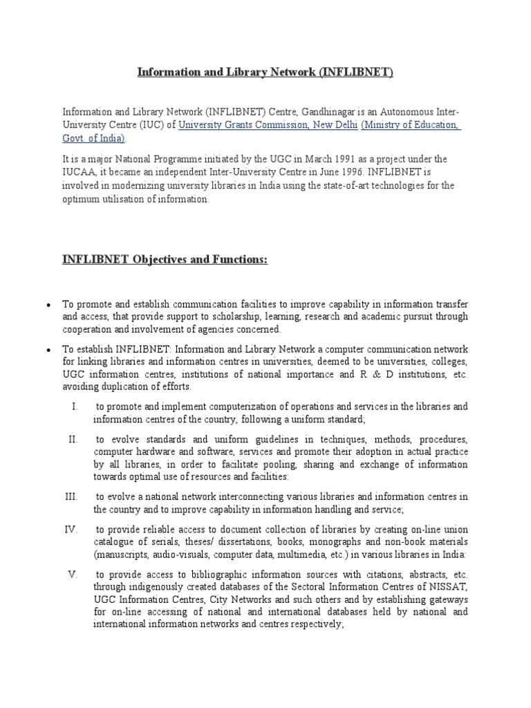 Inflibnet | PDF | Libraries | Computer Network