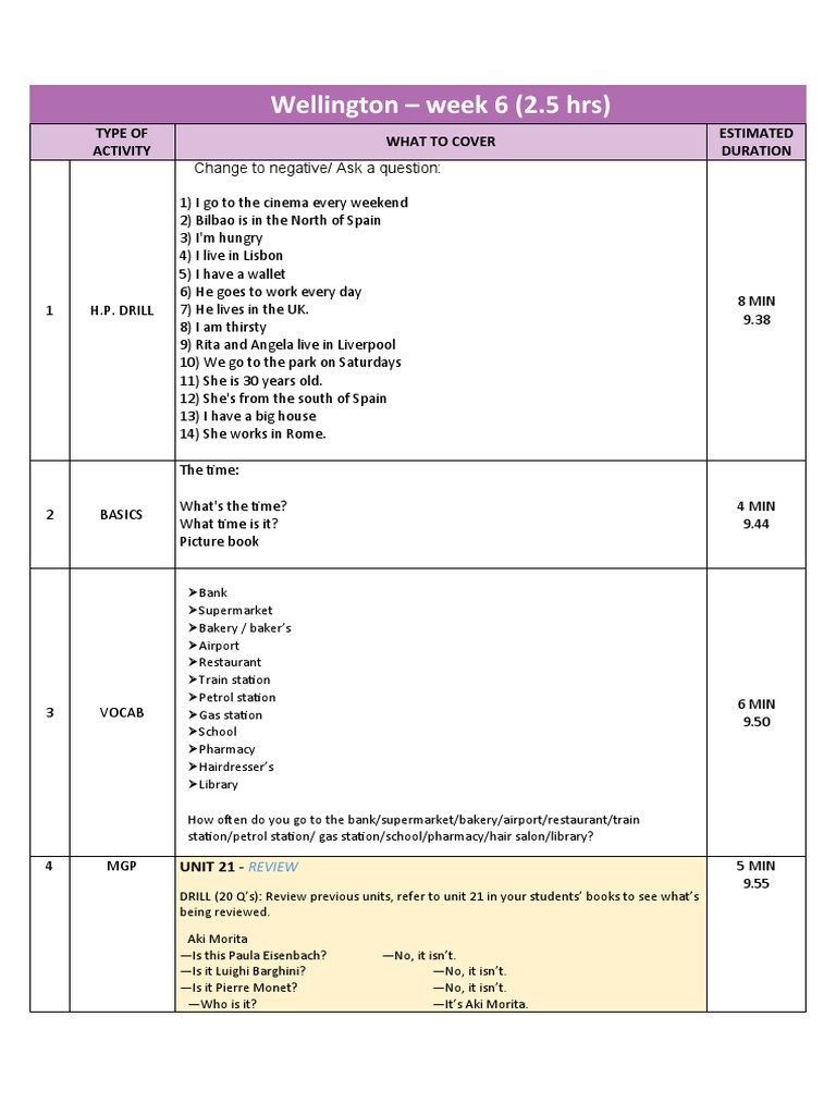 A2 Level English Class | PDF | Linguistics