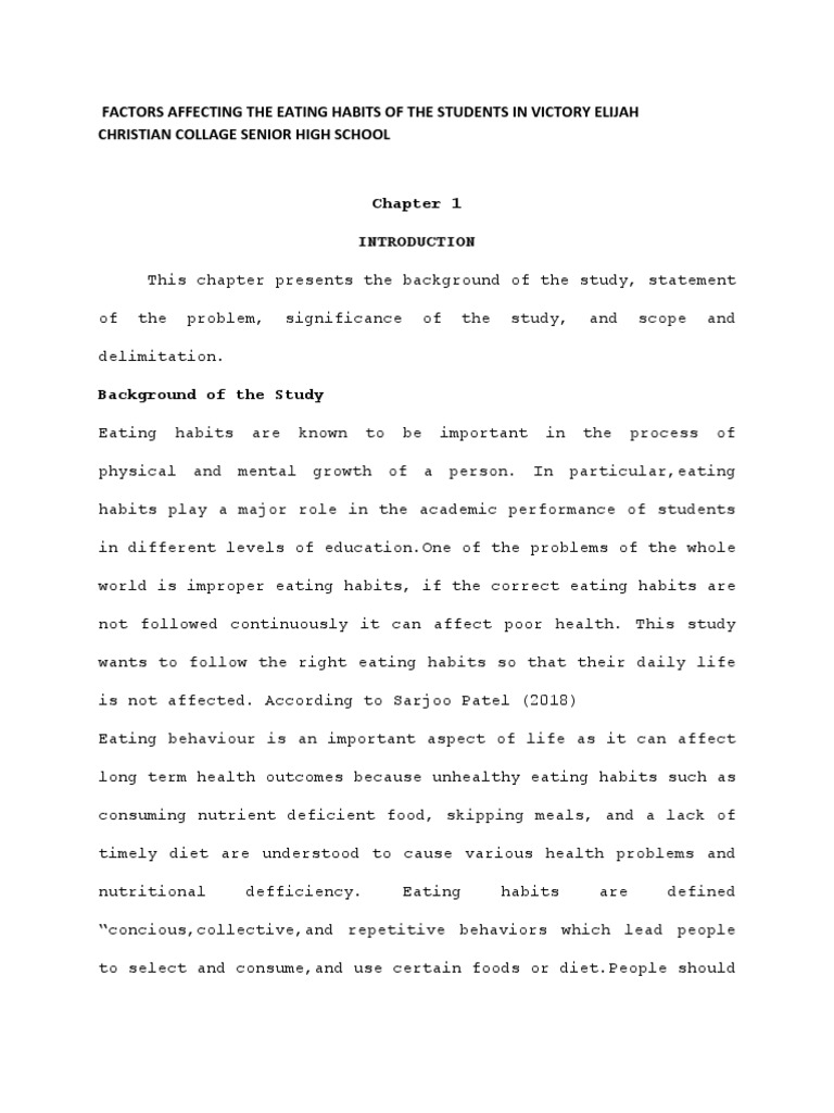Factorcs Affecting Eating Habits Revised Papers | PDF | Diet (Nutrition ...