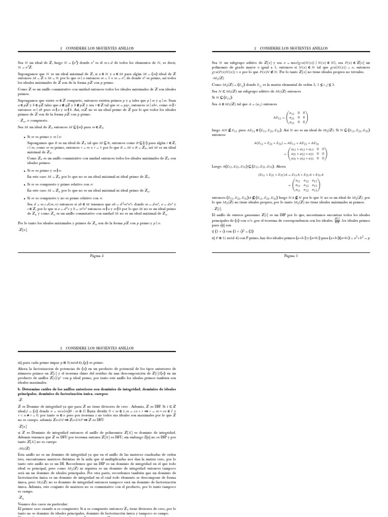 Dominio de Factorizaci N Unica | PDF | Factorización | Campo (Matemáticas)