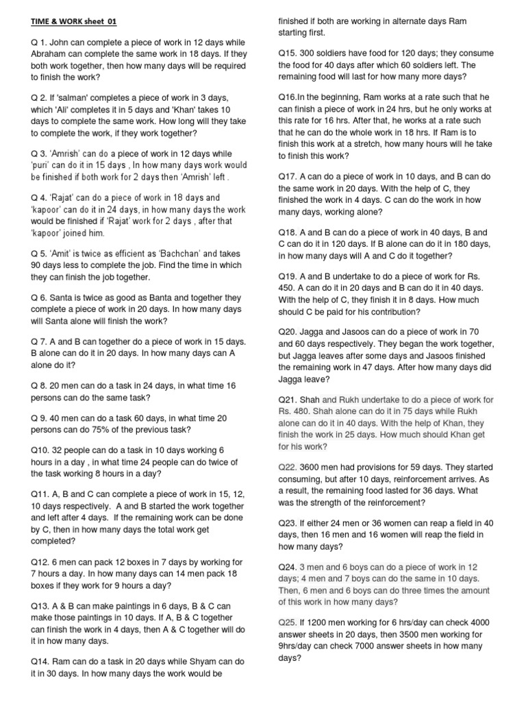 Time Work Sheet 01 | PDF | Cinema Of India | Hindi Language Films