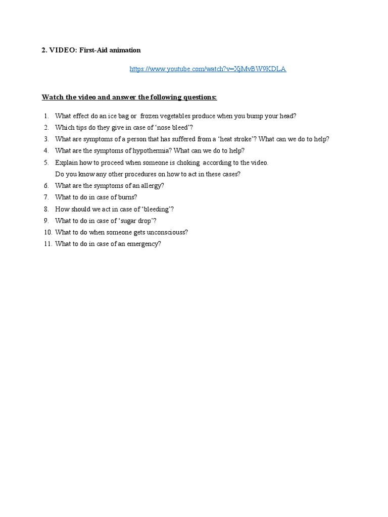 VIDEO:: First-Aid Animation | PDF | Wellness