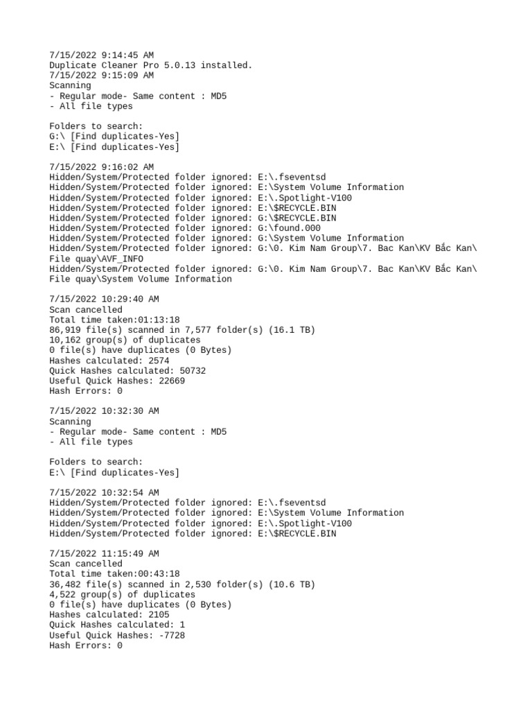 Duplicate Cleaner Log File Pdf Computer File Byte 