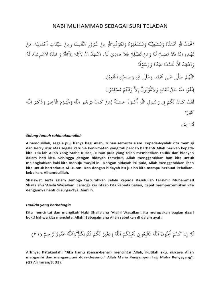 Nabi Muhammad: Suri Teladan Utama | PDF