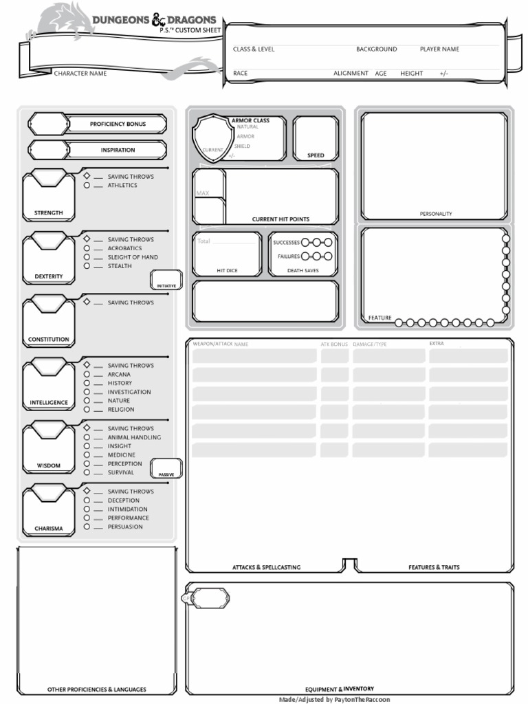 P. S. ' Custom Sheet: Natural Armor | PDF