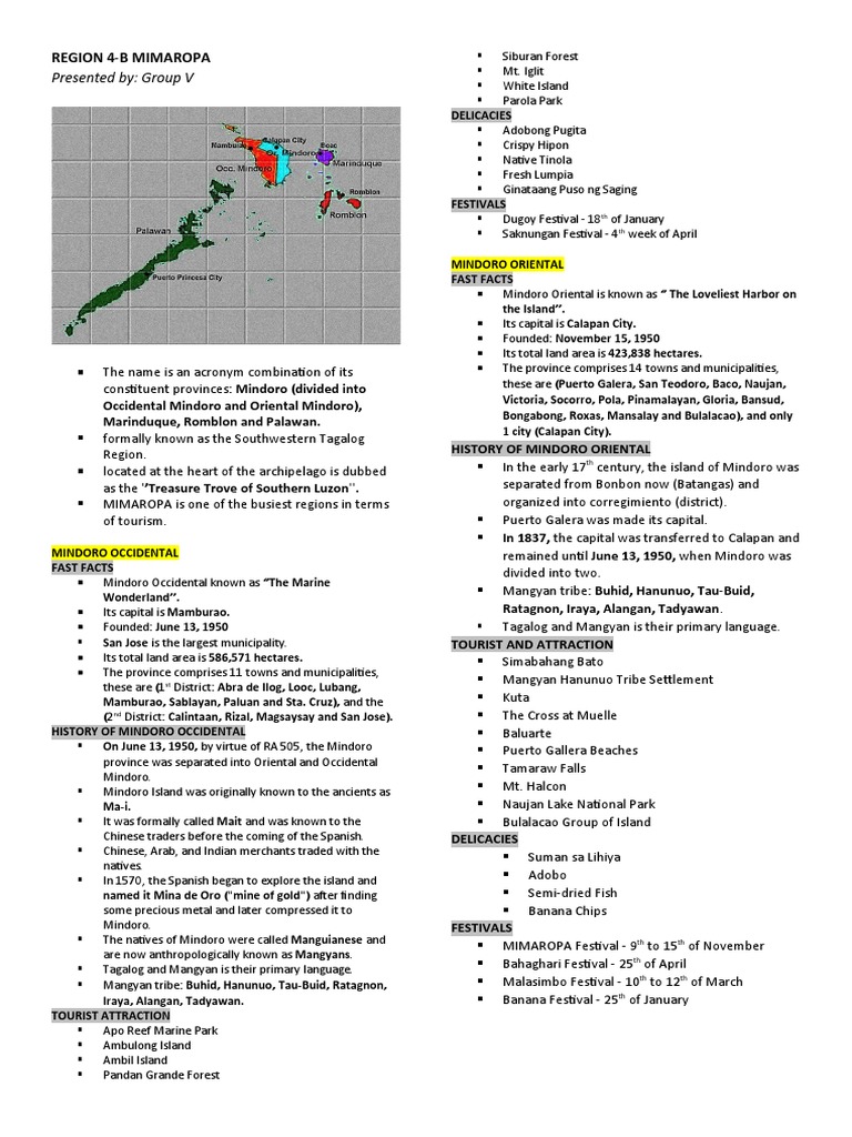 Region 4b Mimaropa | PDF | Philippines