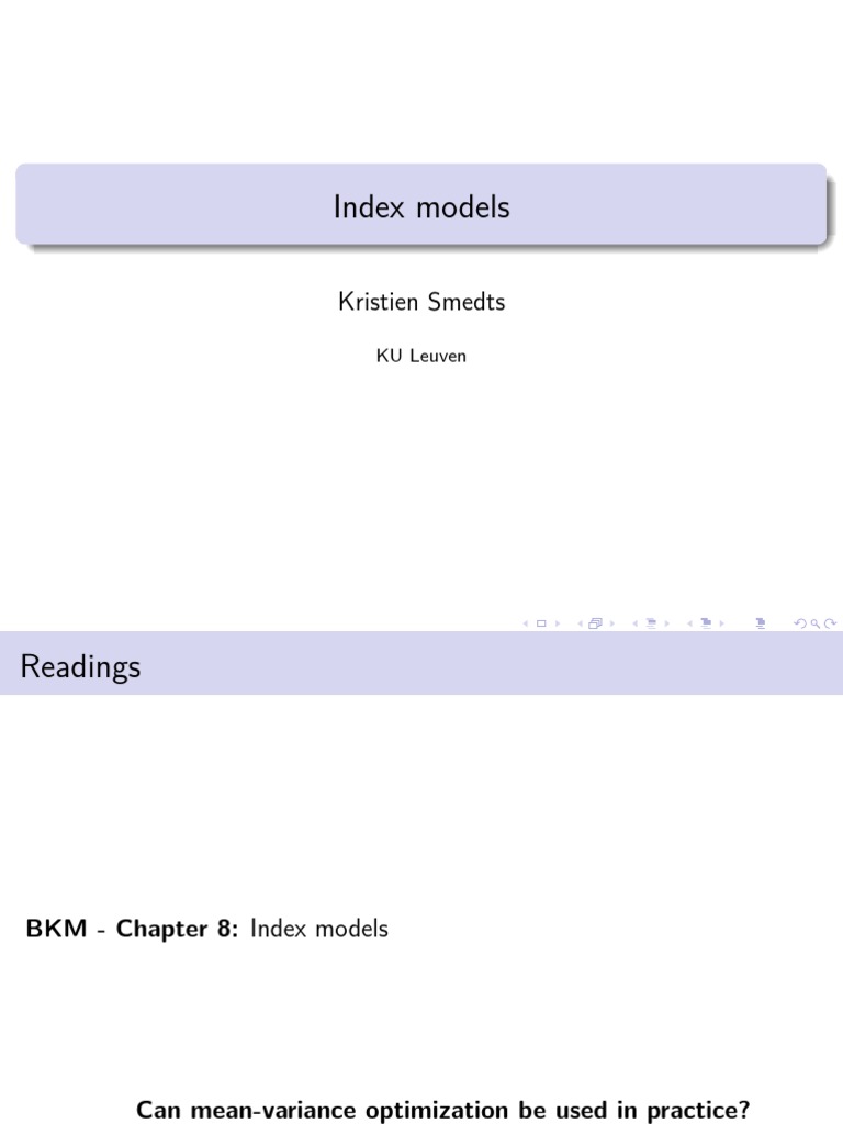 SChapter5 Index Models | PDF | Modern Portfolio Theory | Diversification (Finance)