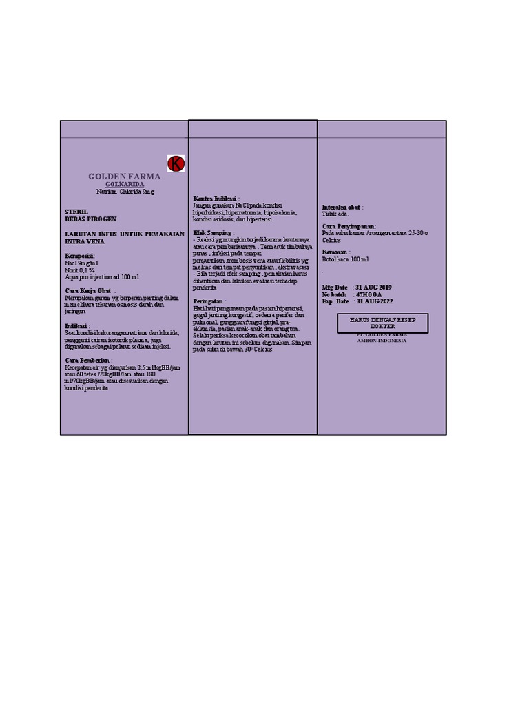 WADAH, BROSUR, ETIKET KELOMPOK NaCl | PDF