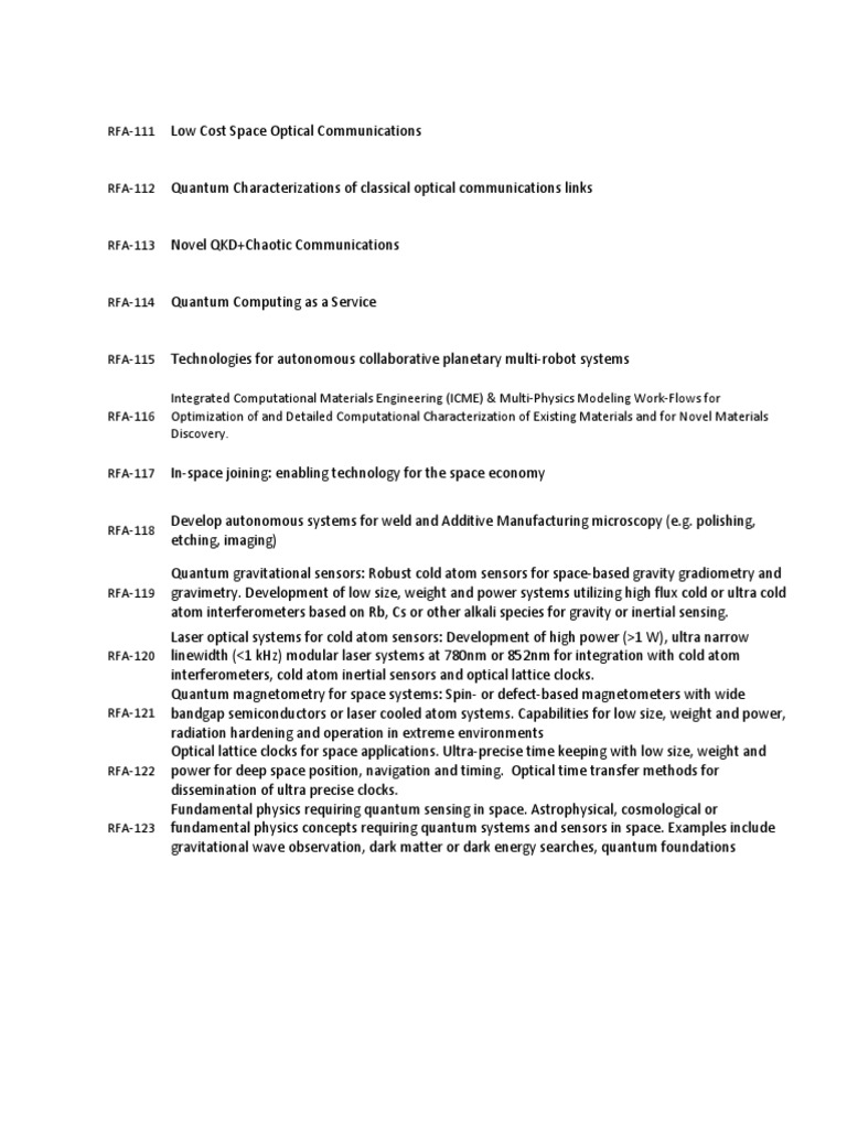 Nasa Research Focus Areas 1-17-23 | PDF Nasa Research Focus Areas 1-17-23 | PDF