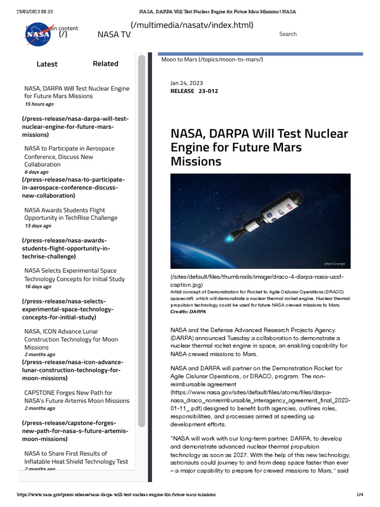 Nasa Darpa | PDF | Nasa | Spacecraft Propulsion