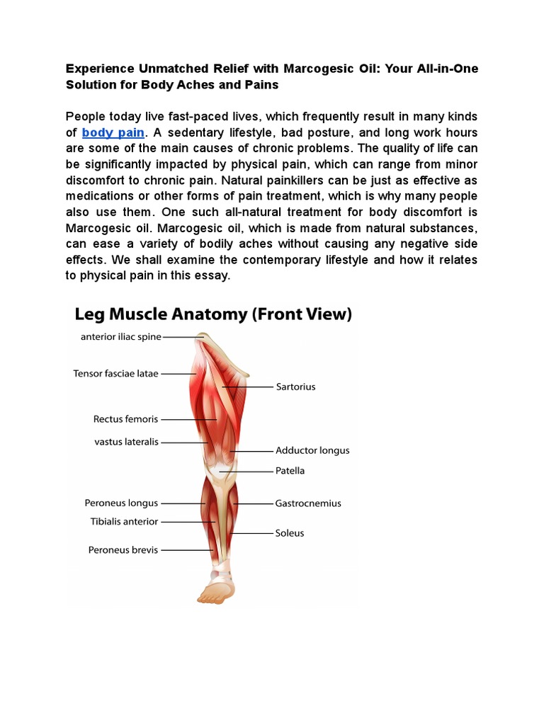 Body Pain: Experience Unmatched Relief With Marcogesic Oil: Your All-in ...