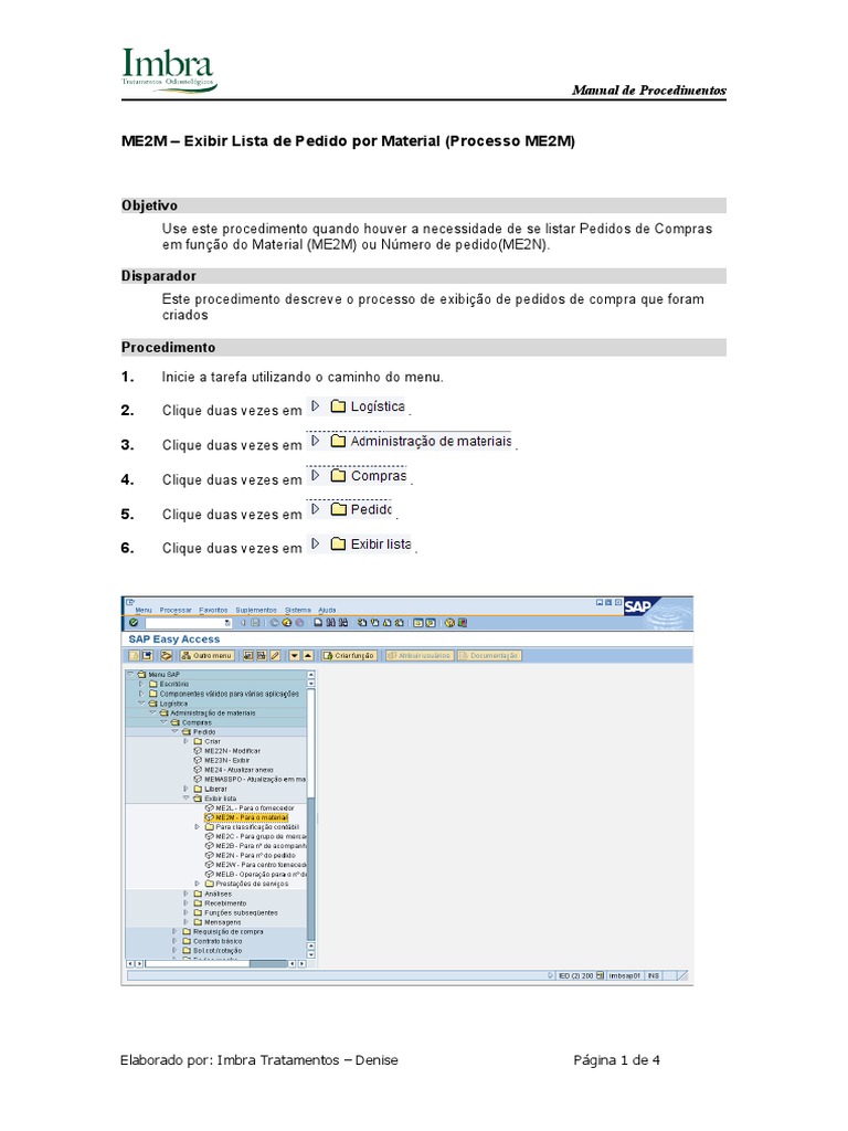 Obtendo e Visualizando Pedidos de Compra por Material no Sistema SAP | PDF