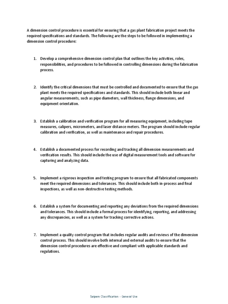 Proposed Dimensional Control Plan | Download Free PDF | Verification ...
