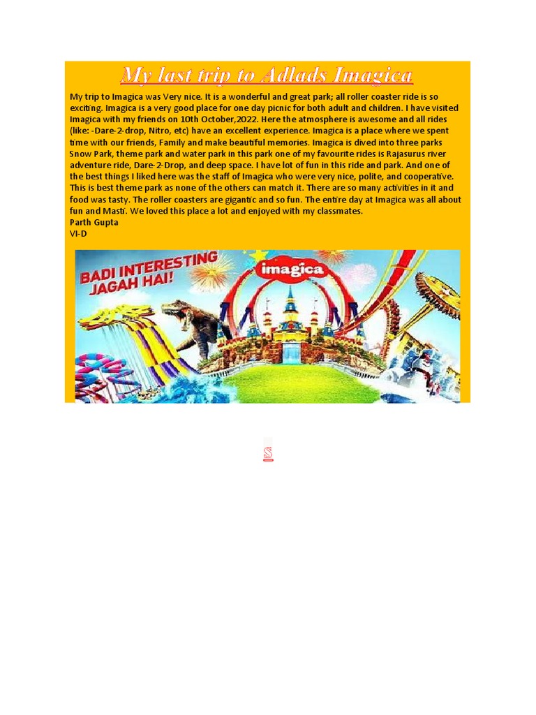 Memorable Day at Adlabs Imagica | PDF | Business
