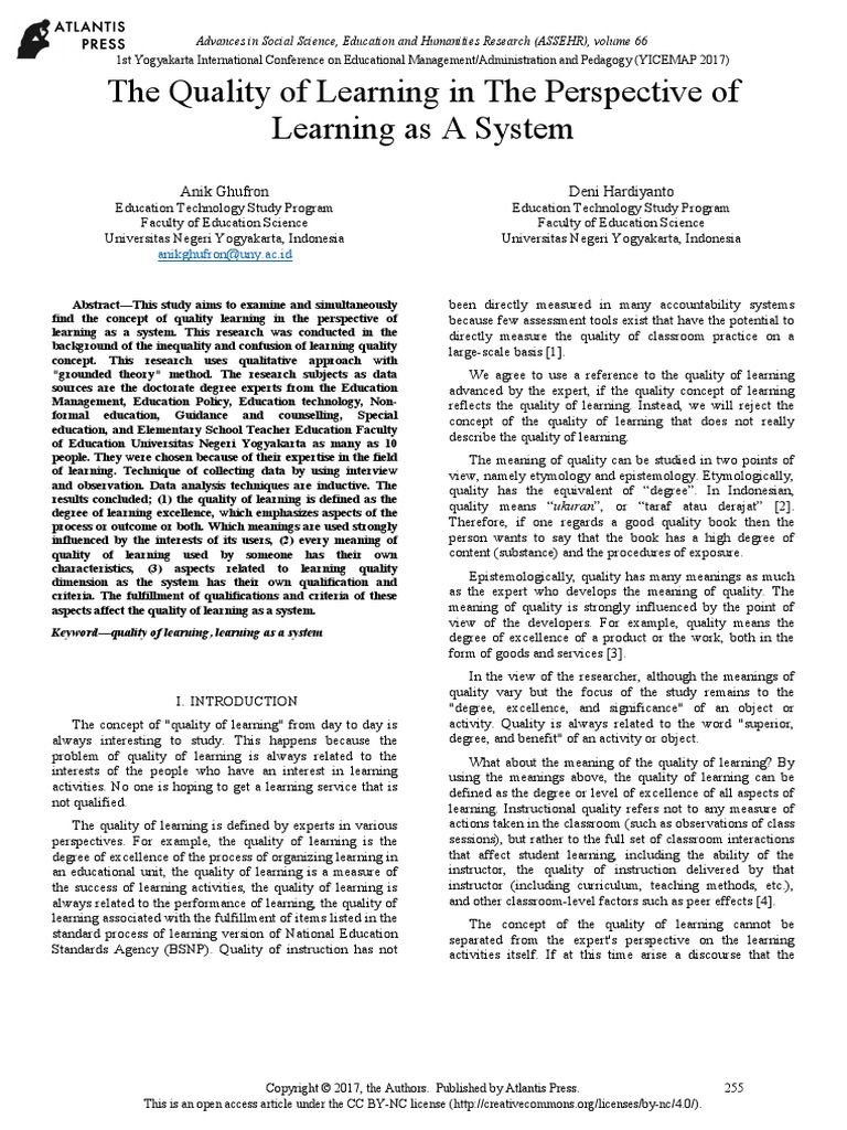 The Quality of Learning | PDF | Learning | Expert