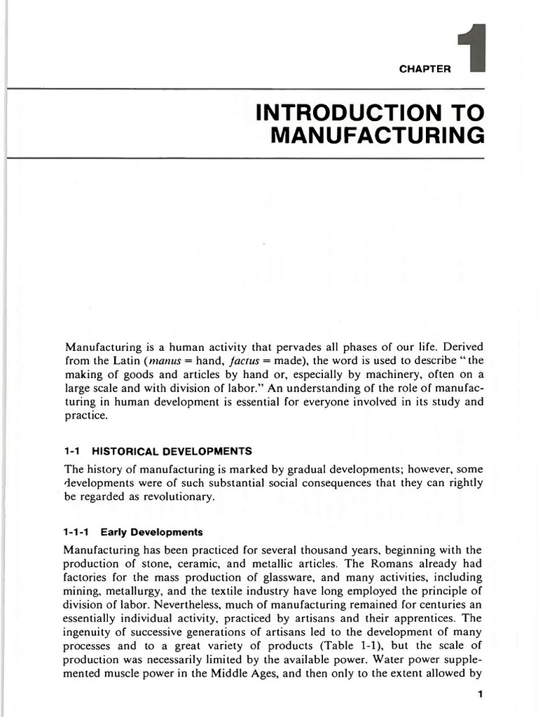 An Overview of the Historical Development of Manufacturing and Key ...